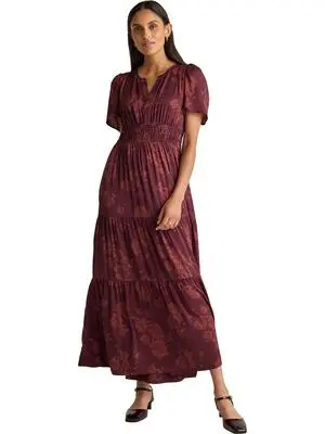 Quince Quince Washable Silk Maxi Dress Ruby Noir