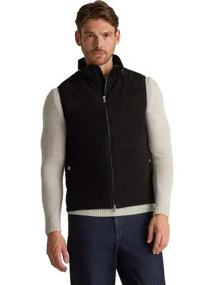 Quince 100% Suede Puffer Vest Black