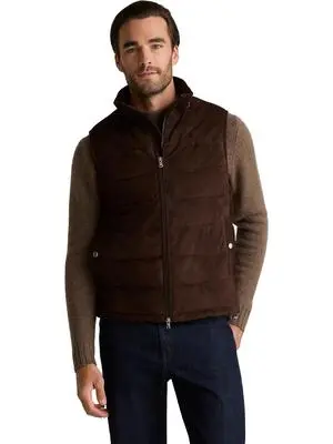 Quince 100% Suede Puffer Vest Espresso