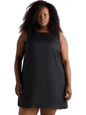 Quince 100% European Linen Tank Mini Dress - Black