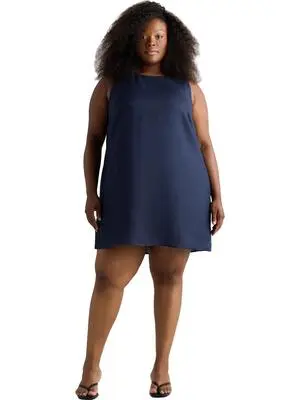 Quince 100% European Linen Tank Mini Dress - Deep Navy