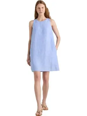 Quince 100% European Linen Tank Mini Dress - French Blue