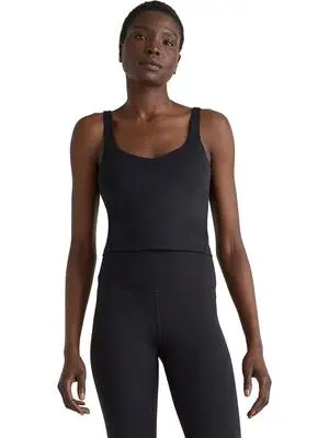 Quince Ultra-form V-neck Cropped Tank Top - Black
