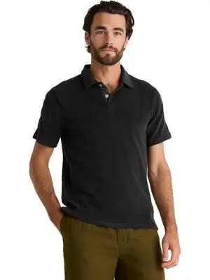 Quince Men's Terry Towel Polo Charcoal