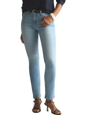 Quince Luna Stretch Slim Straight Jeans - Frosted Blue