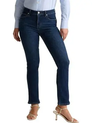 Quince Luna Stretch Slim Straight Jeans Midnight Blue