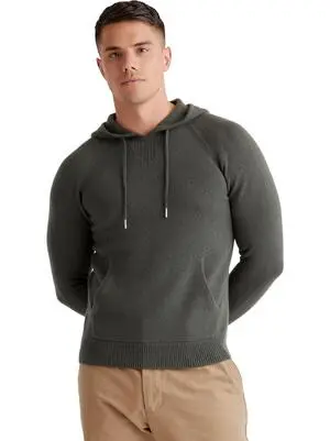 Quince Mongolian Cashmere Full-Zip Hoodie Jacket Moss