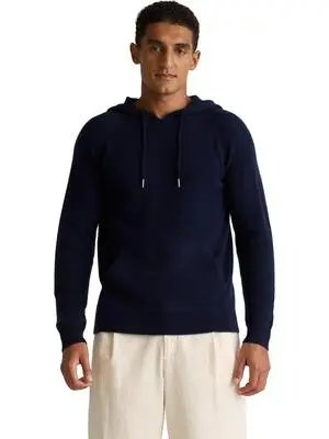 Quince Mongolian Cashmere Full-Zip Hoodie Jacket True Navy