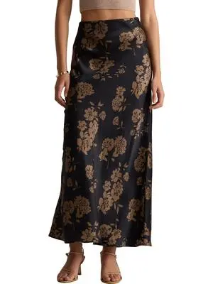 Quince Quince Washable Silk Maxi Skirt Caper Eclipse