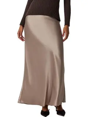 Quince Quince Washable Silk Maxi Skirt Morel Grey