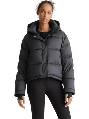 Quince Responsible Down Cropped Puffer Jacket Black