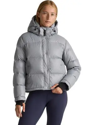 Quince Cropped Puffer Jacket Feather Grey