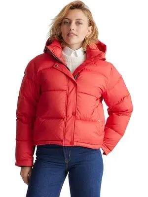 Quince Cropped Puffer Jacket Red