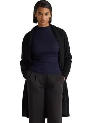 Quince Mongolian Cashmere Duster Cardigan Sweater - Black