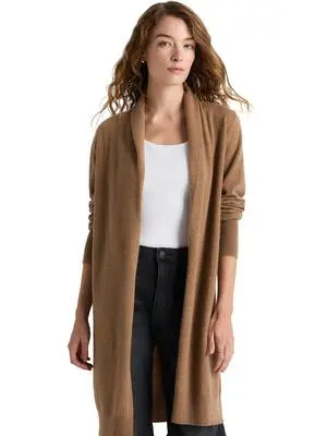 Quince Mongolian Cashmere Duster Cardigan Sweater Teak
