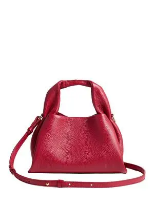 Quince Italian Leather Trapeze Crossbody - Ruby Red