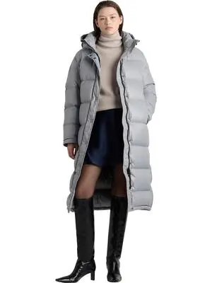 Quince Responsible Long Down Puffer Jacket Feather Grey