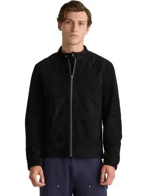 Quince Suede Café Racer Jacket Black