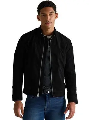Quince Suede Café Racer Jacket - True Black
