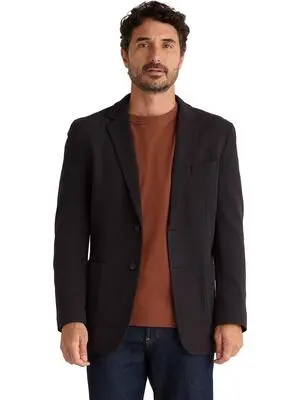 Quince Cotton Pique Knit Blazer Black