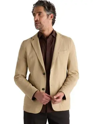Quince Cotton Pique Knit Blazer - Khaki