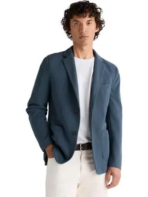 Quince Cotton Pique Knit Blazer Ocean