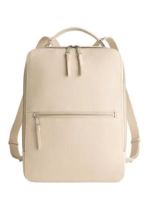 Quince Quince Marlow Italian Leather Laptop Backpack Soft Ivory