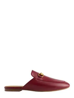 Quince Italian Leather Horsebit Loafer Mule - Garnet