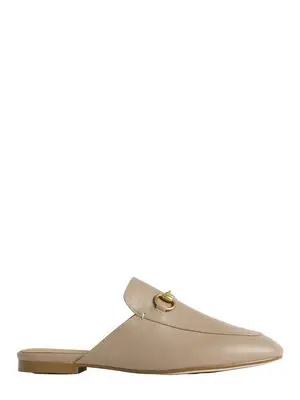 Quince Italian Leather Horsebit Loafer Mule - Soft Brown