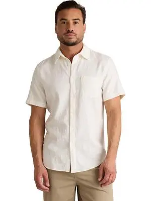 Quince Stretch Selvage Short Sleeve Shirt - White