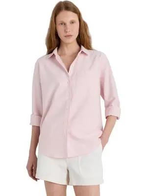 Quince Organic Cotton Relaxed Oxford Shirt - Opal Pink