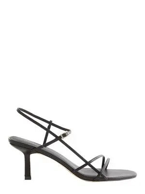 Quince Women's Italian Leather 70mm Strappy Heel Black