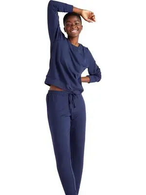 Quince Supersoft Fleece Crew Sweatshirt - Navy