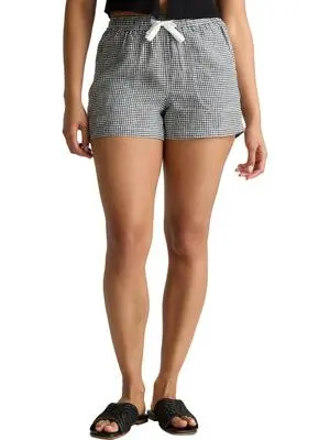 Quince Linen Shorts Classic Mini Gingham