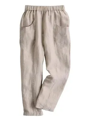 Quince European Linen Tapered Ankle Pants - Flax