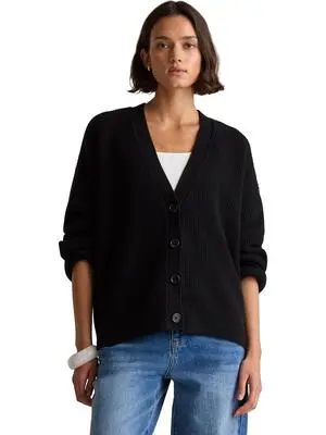 Quince Mongolian Cashmere Cardigan - Black