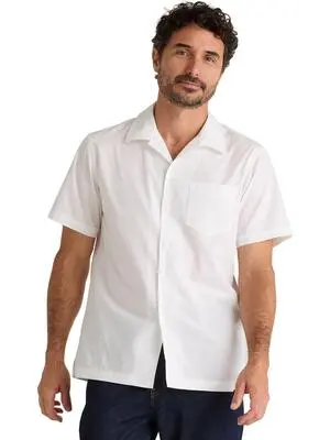Quince Stretch Poplin Camp Shirt - White