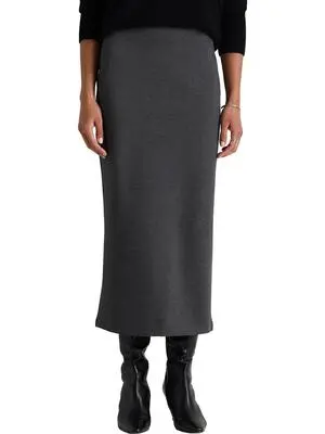 Quince Ultra-stretch Ponte Maxi Pencil Skirt - Charcoal