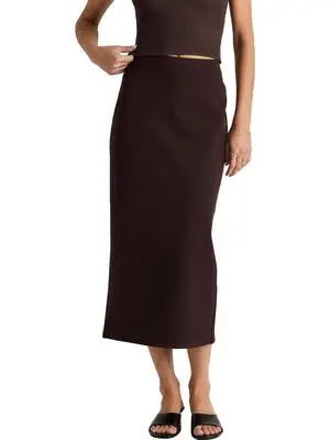 Quince Ultra-stretch Ponte Maxi Pencil Skirt - Espresso