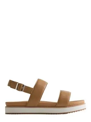 Quince Italian Leather Platform Sandals - Cashew