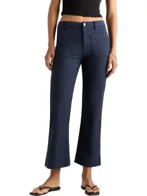 Quince Women's French Terry Wide Leg Pants Deep Navy