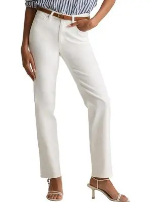 Quince Quince Bella Stretch Straight Jeans Cloud White