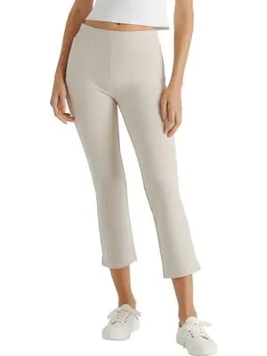 Quince Ultra-stretch Ponte Kick Flare Trousers - Ecru