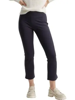 Quince Ultra-stretch Ponte Kick Flare Trousers - Navy