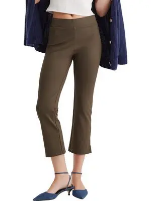 Quince Ultra-stretch Ponte Kick Flare Trousers - Olive