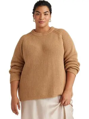 Quince Fisherman Crew Sweater - Camel