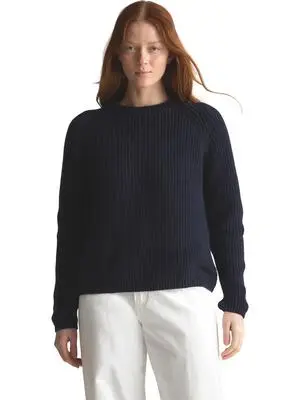Quince Fisherman Crew Sweater - Navy