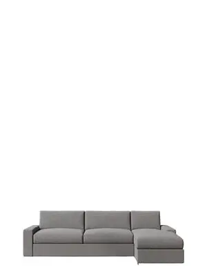 Quince Stillman Chaise Sectional In Performance Basketweave - Ash