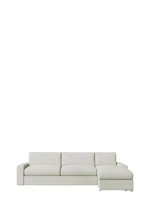 Quince Stillman Chaise Sectional In Performance Basketweave - Ivory