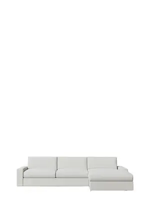 Quince Stillman Chaise Sectional In Performance Basketweave - Snow
